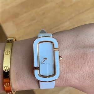 Marc Jacobs | Accessories | Marc Jacobs The Jacobs Analog White Leather ...